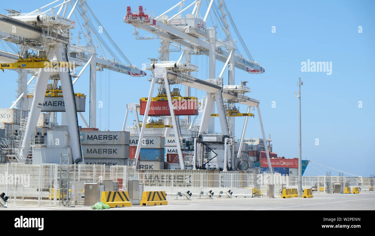 Tangier. 8th July, 2019. Photo taken on July 8, 2019 shows a part of a ...
