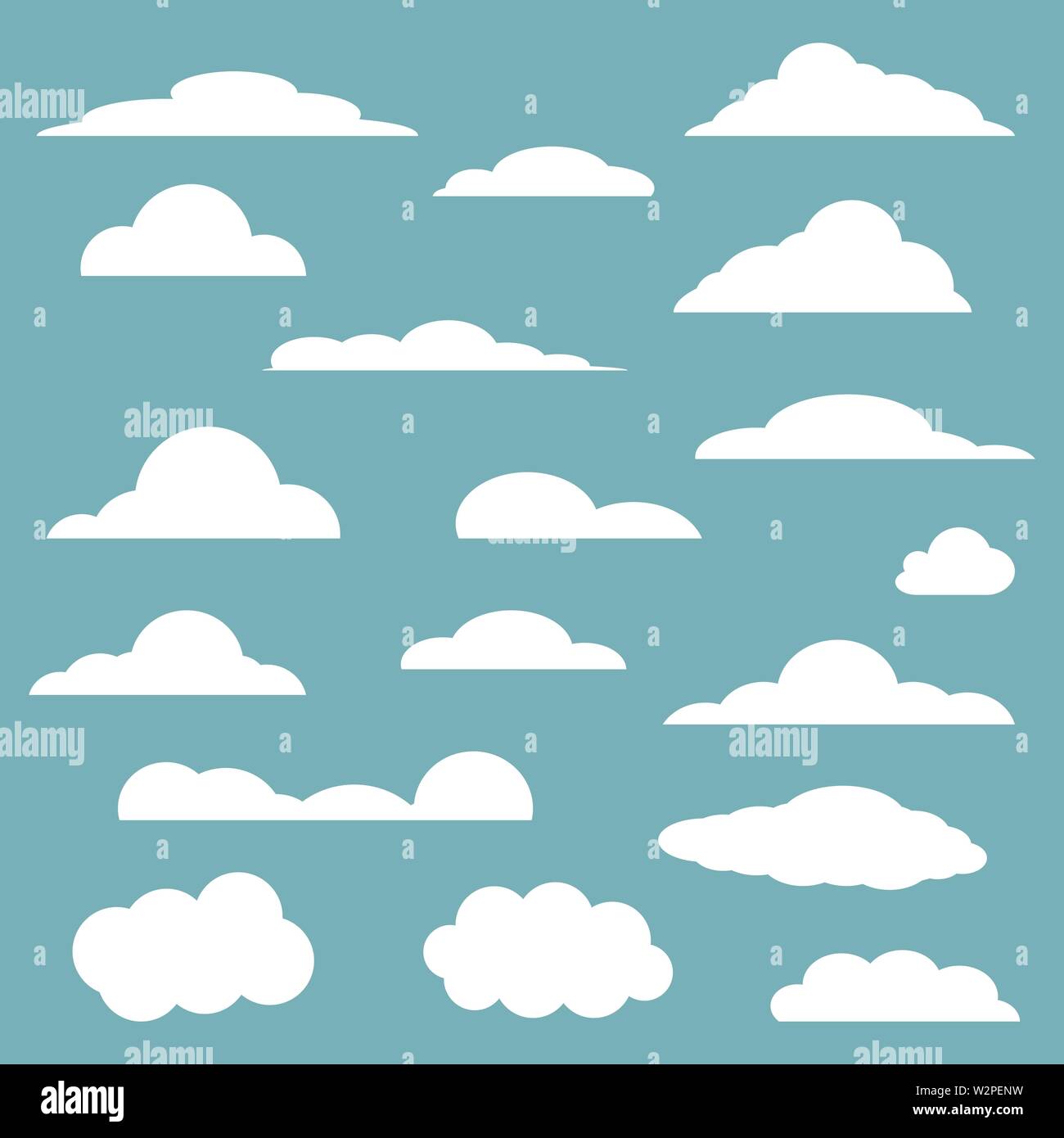 Clouds icons set. Nature illustration. Vector eps10 Stock Vector Image ...
