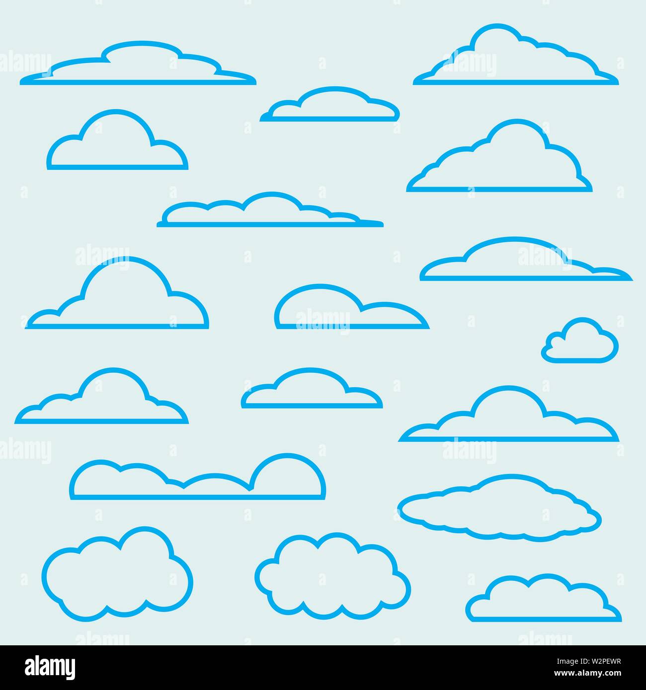 Clouds icons set. Nature illustration. Vector eps10 Stock Vector Image ...