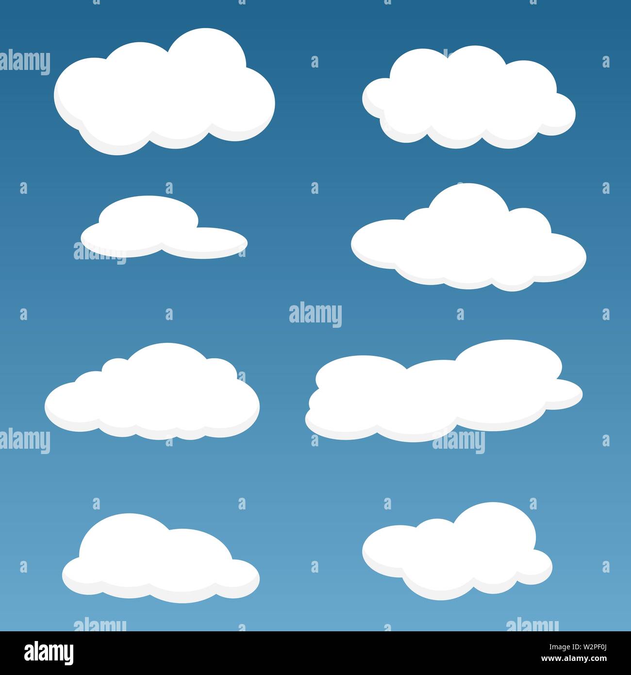 Clouds icons set. Nature illustration. Vector eps10 Stock Vector Image ...