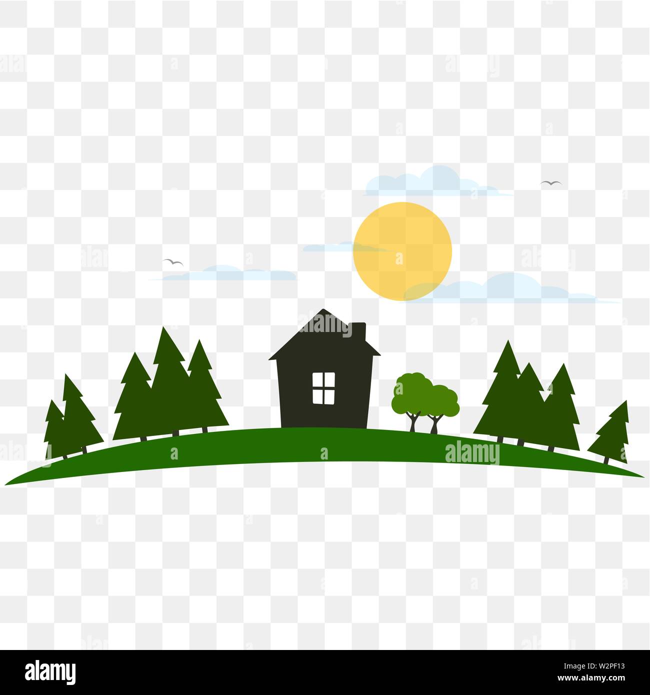 House in the forest icon nature illustration Stock Vector Image & Art ...