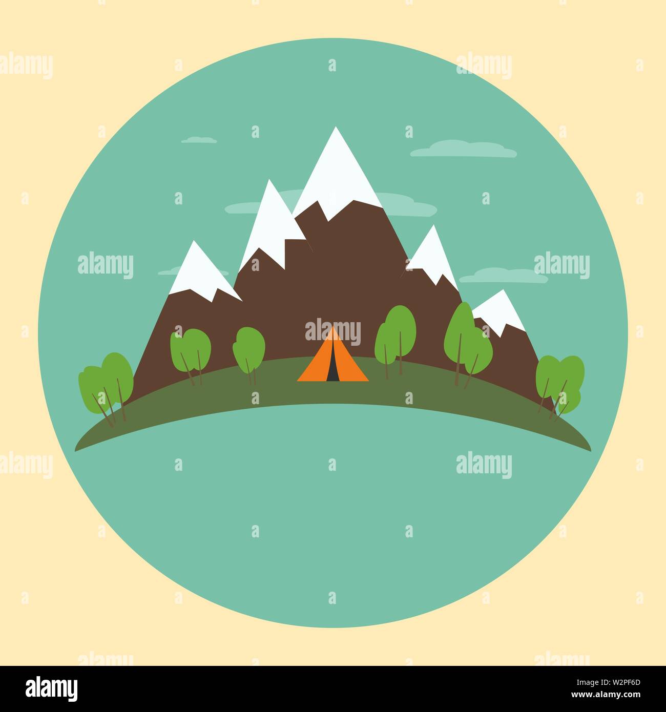 hiking landscape nature icon flat style. Vector eps10 Stock Vector ...