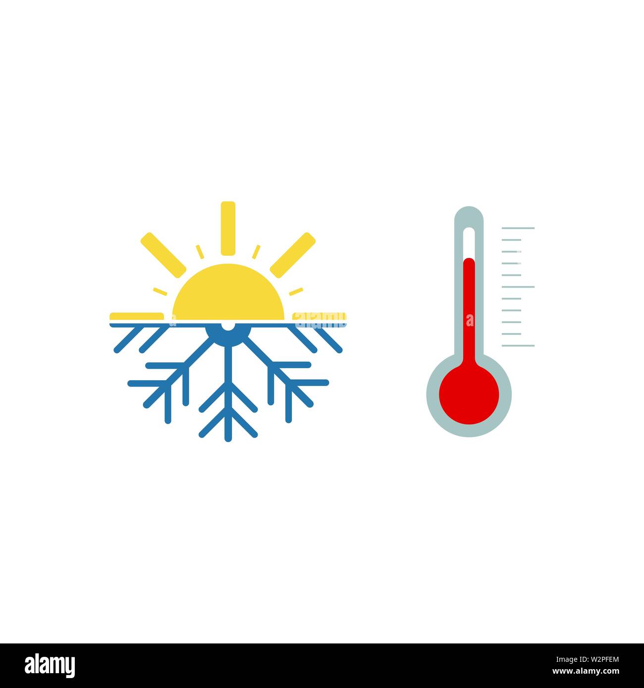 Hot or cold temperature. Nature season concept Stock Vector Image & Art ...