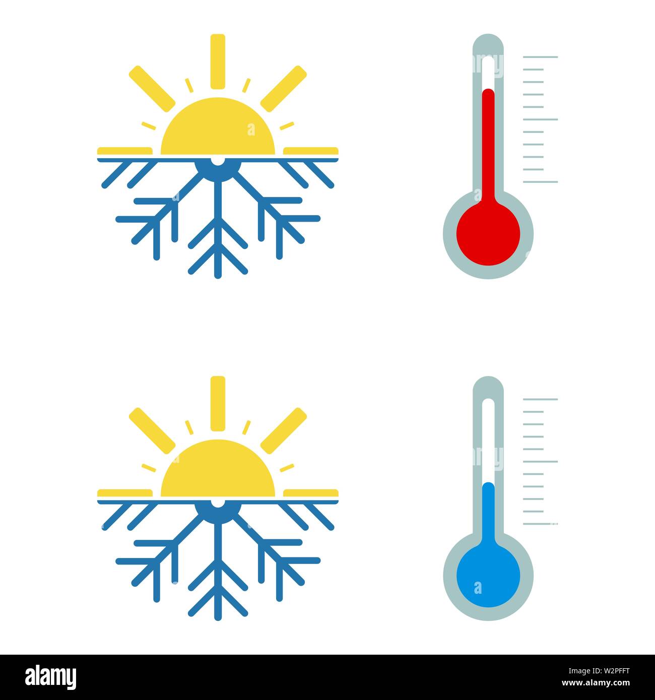 Hot or cold temperature. Nature season concept Stock Vector Image & Art ...