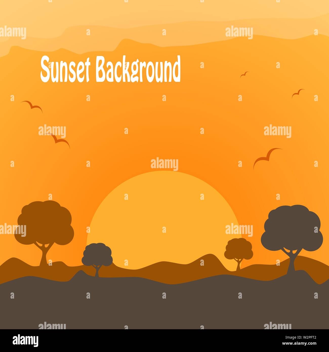 Desert sunset nature background. Vector eps10 illustration Stock Vector ...