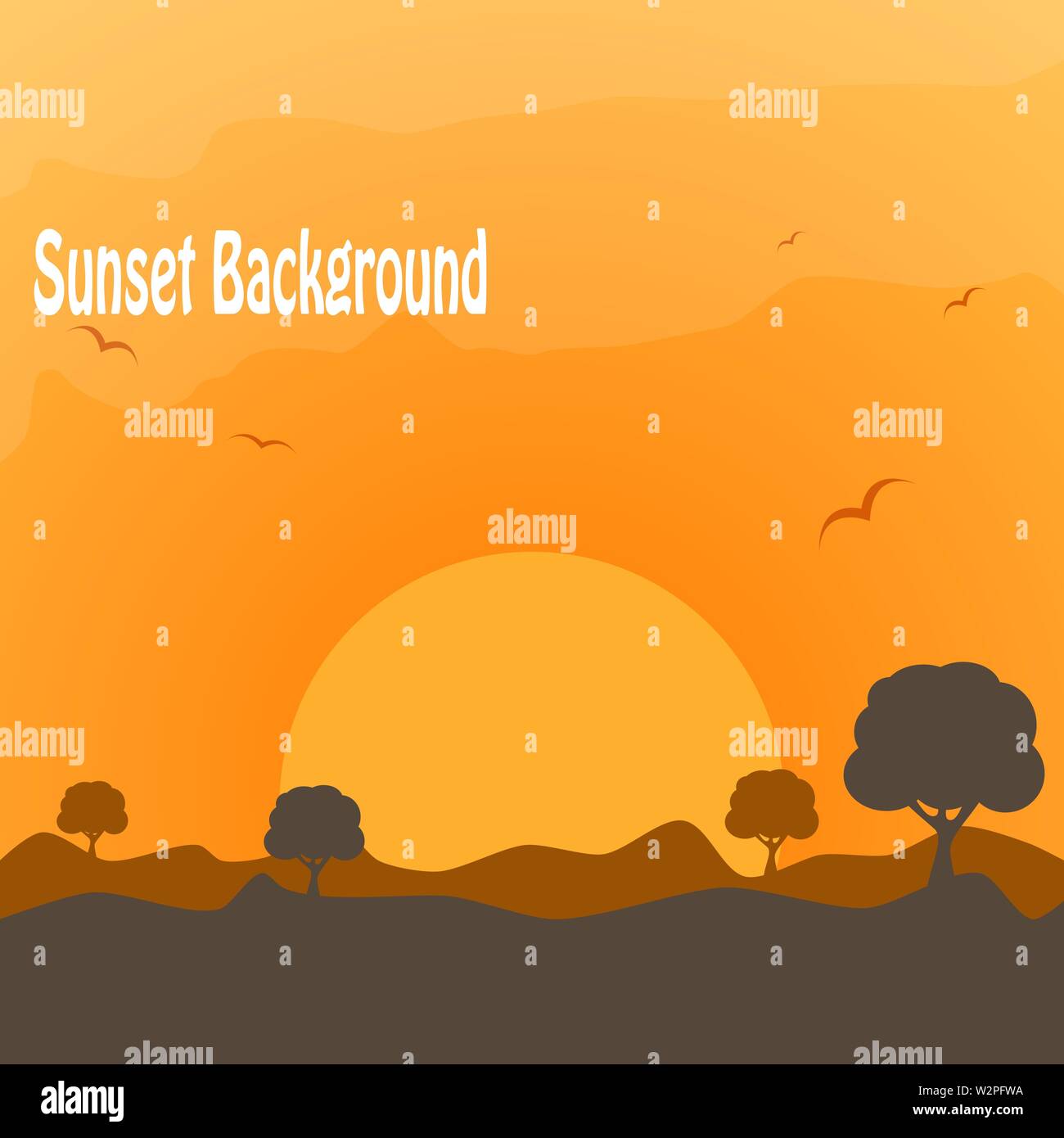 Wildernessdesert sunset vector vectors Stock Vector Images - Alamy