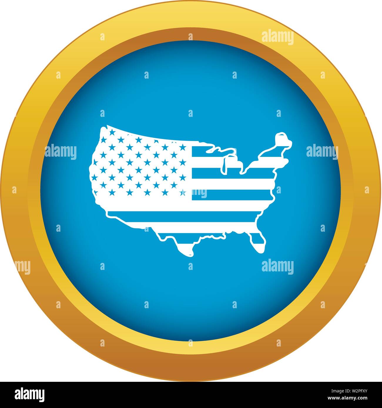 USA map icon blue vector isolated Stock Vector Image & Art - Alamy