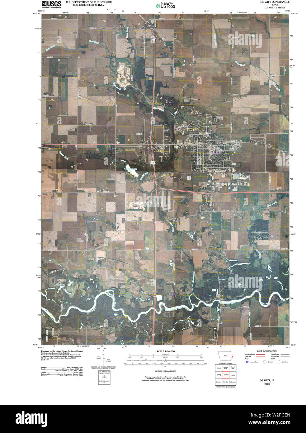 De witt iowa map hi-res stock photography and images - Alamy