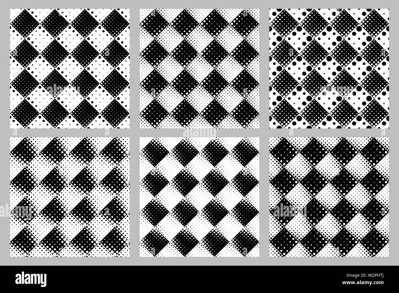 Geometrical seamless dot pattern background design set - vector graphic from circles Stock ...