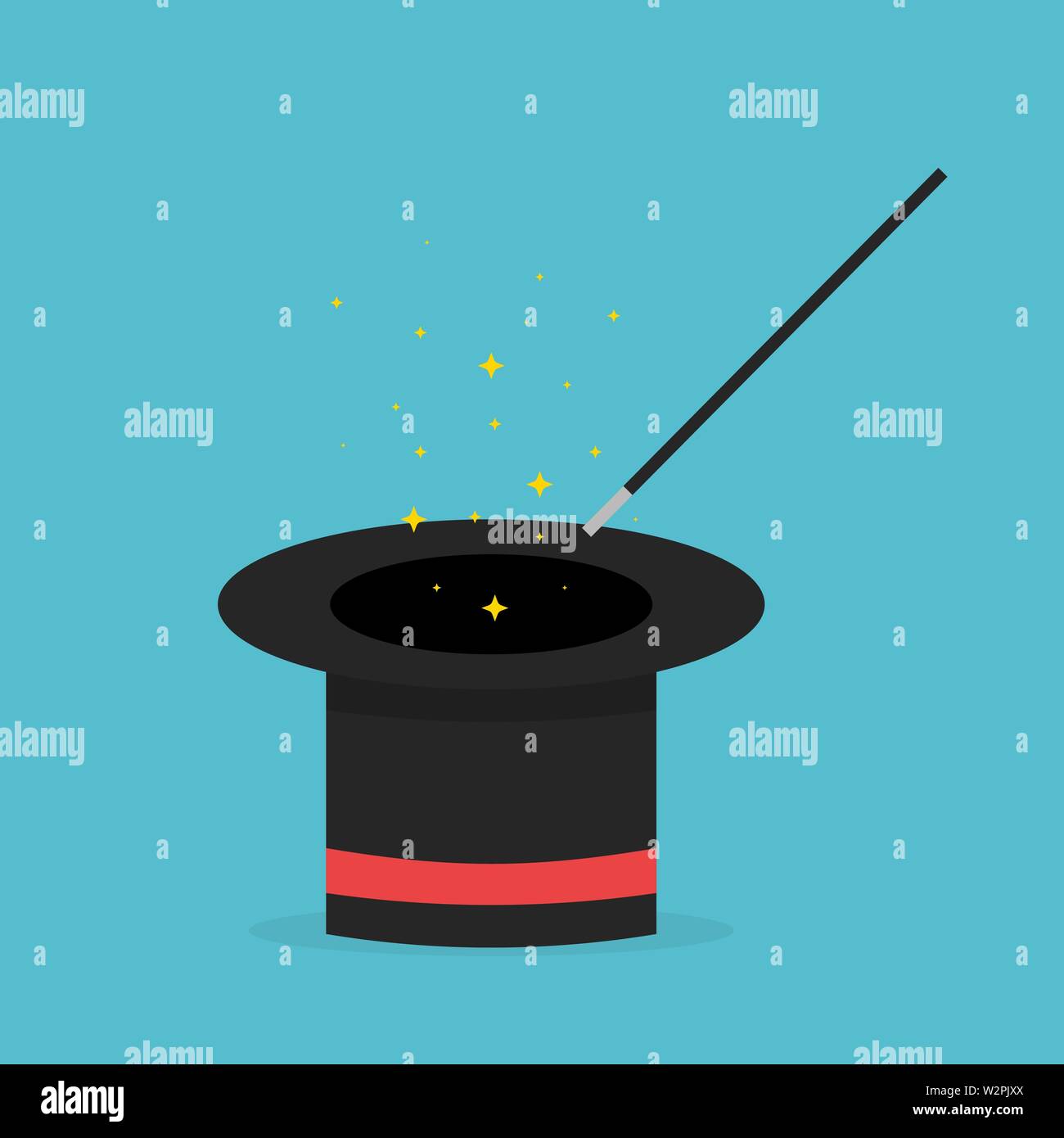 Magic hat. Focus. Flat style. Vector illustration Stock Vector Image ...