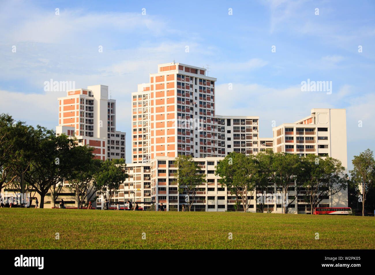 Singapore-22 FEB 2019:Singapore HDB residential building in blue sky ...