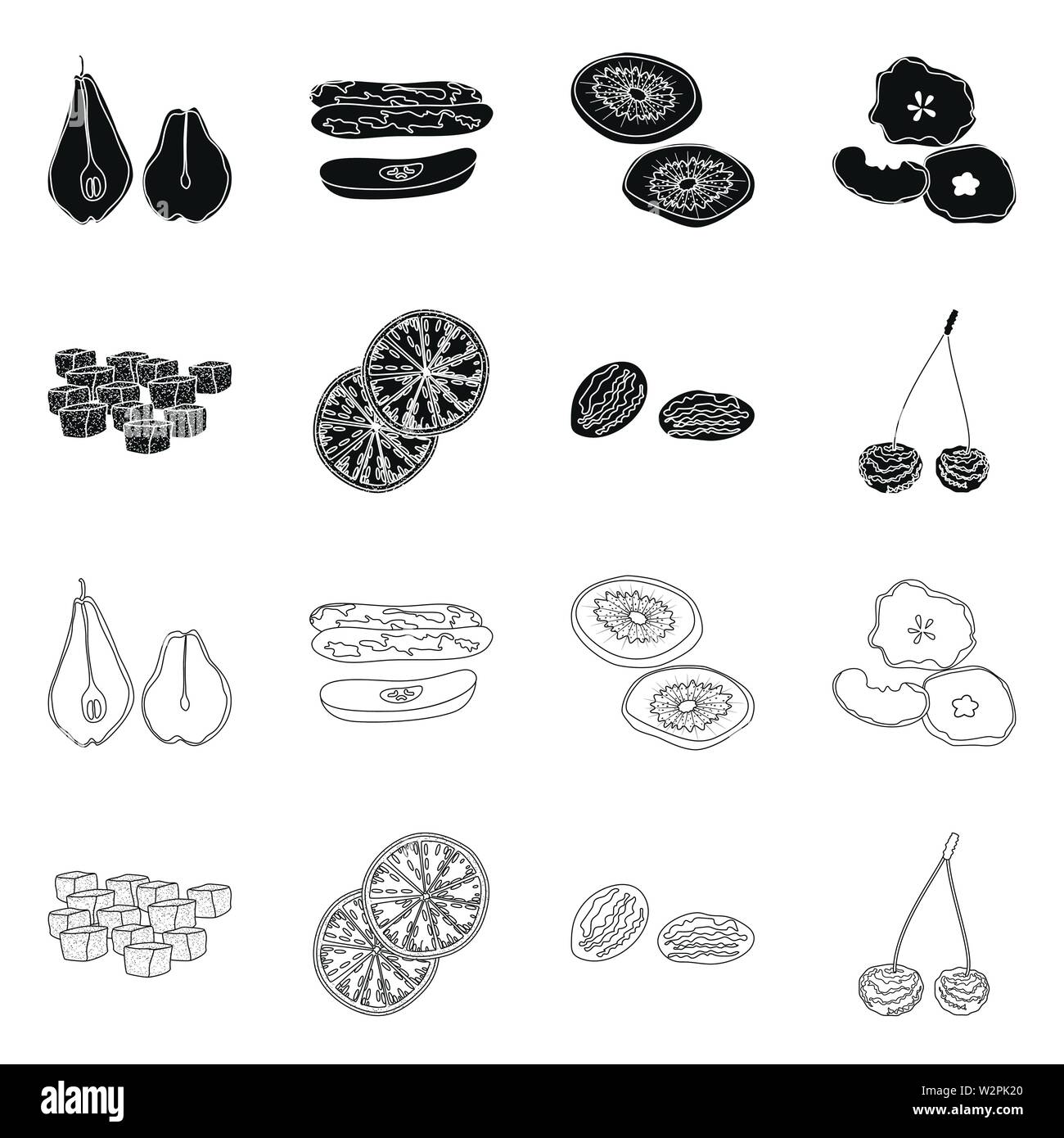 Vector illustration of food and raw logo. Set of food and nature stock ...