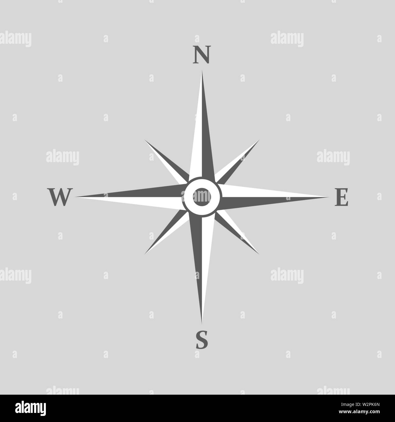 Wind rose sign isolated on light background. Vector Stock Vector Image ...