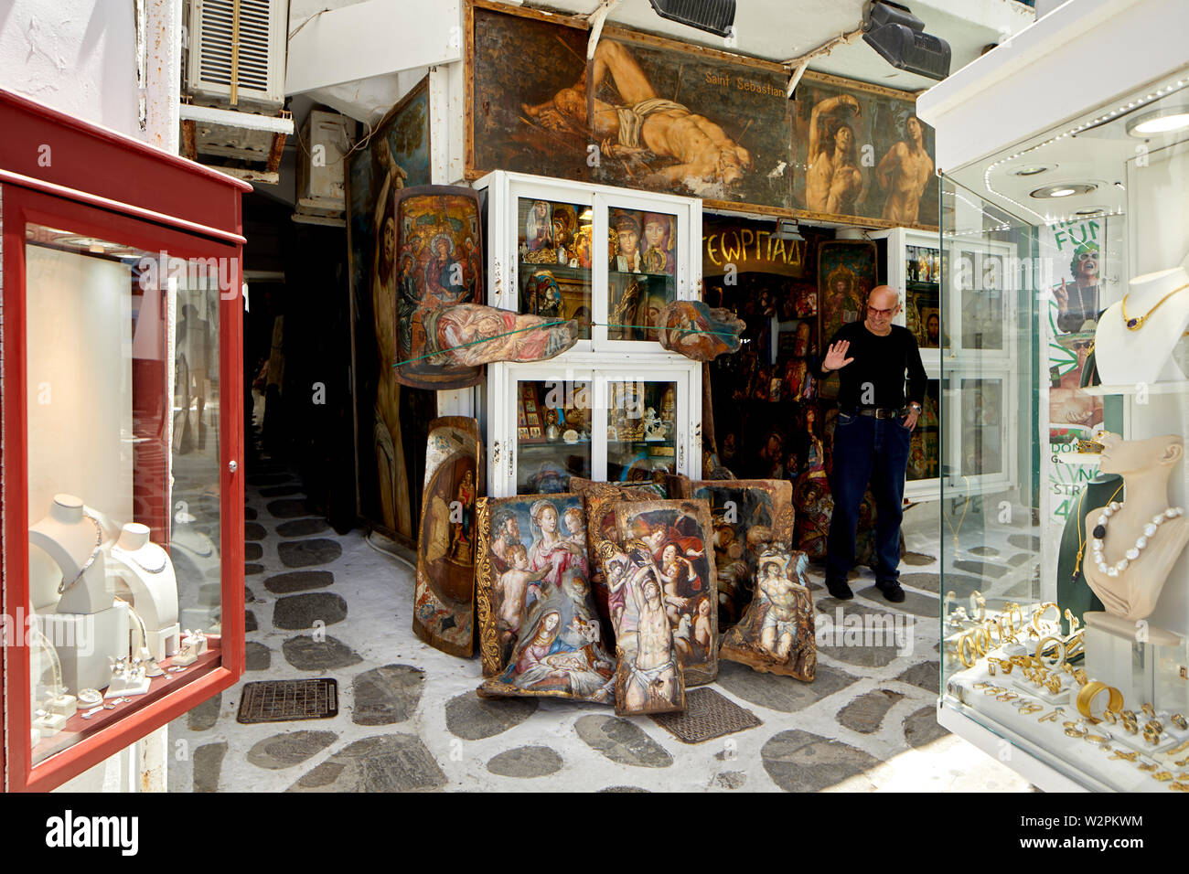 Mykonos, mikonos Greek island, part of the Cyclades, Greece. inside the ...