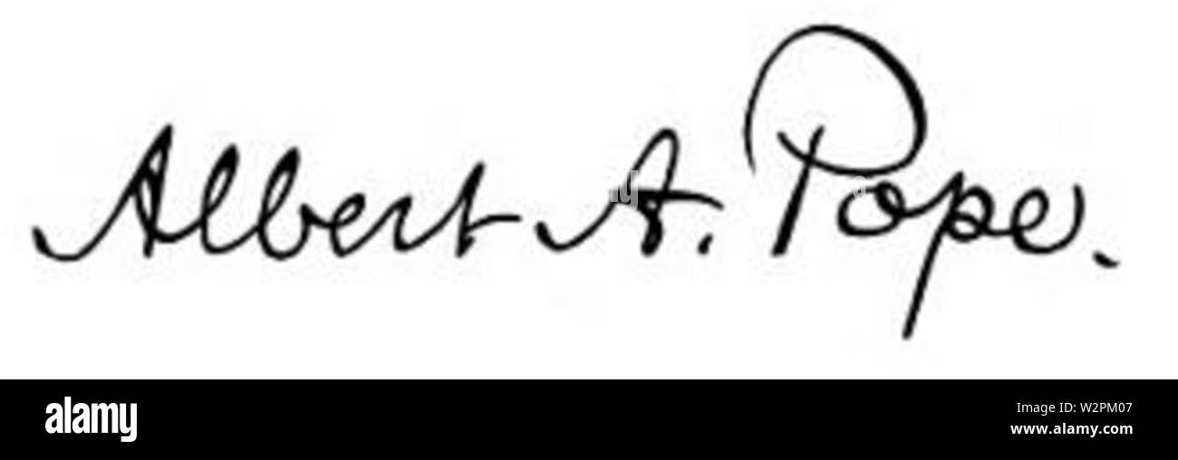 Albert A Pope signature Stock Photo - Alamy