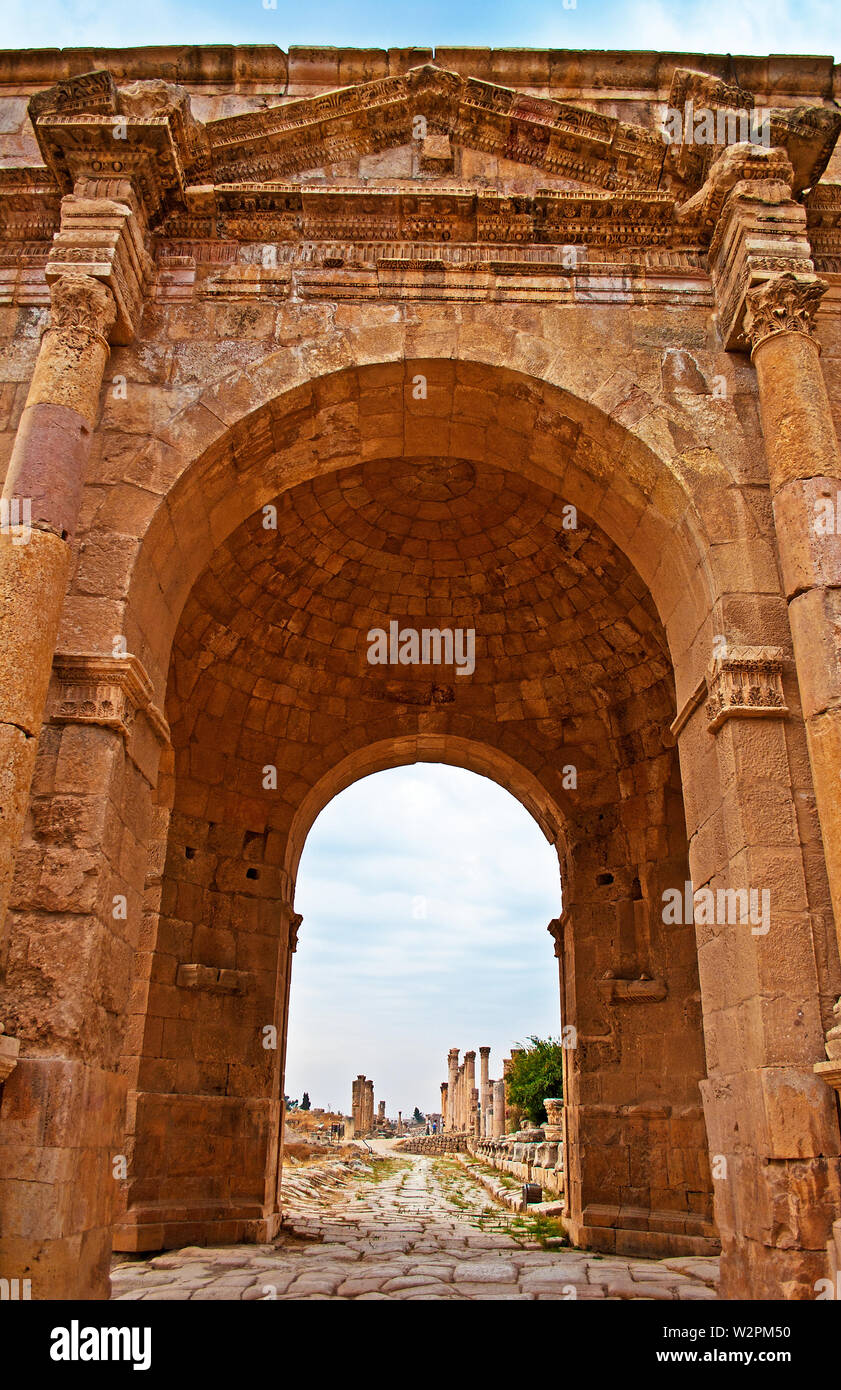 Roman architecture. The ancient Roman city of Gerasa in Jerash, Jordan ...
