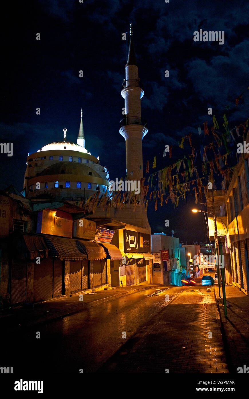 Amazing view of the beautiful Mosque of Jesus Christ illuminated at ...