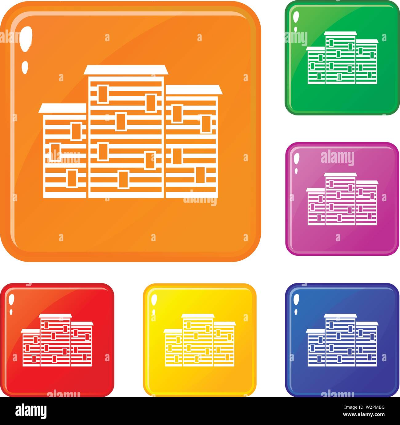 Houses icons set vector color Stock Vector Image & Art - Alamy