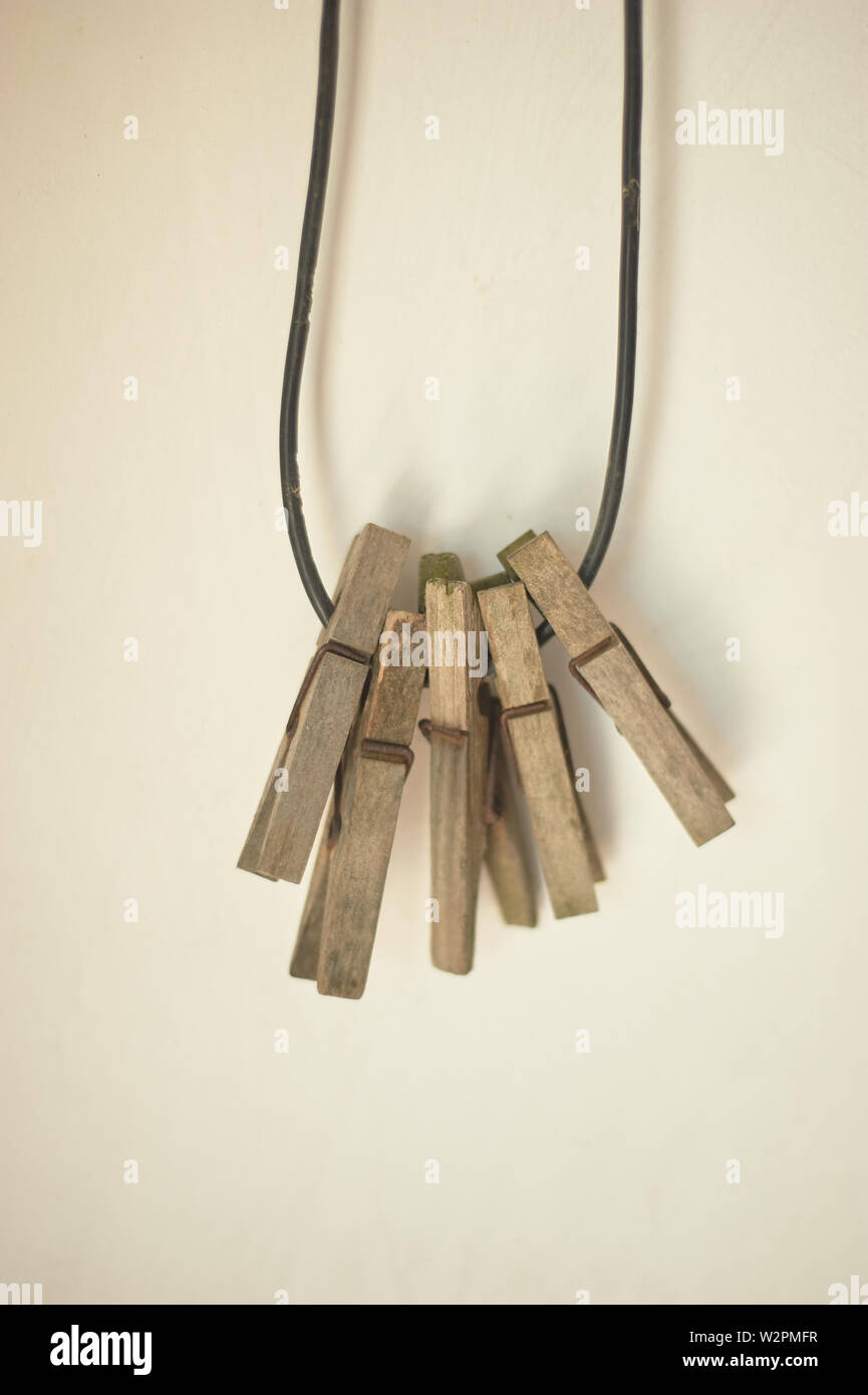 Old Wooden Clothes Pegs High Resolution Stock Photography and Images ...