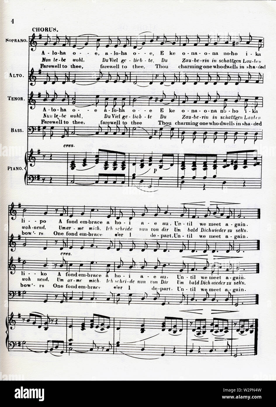 Aloha oe song 03 Stock Photo - Alamy