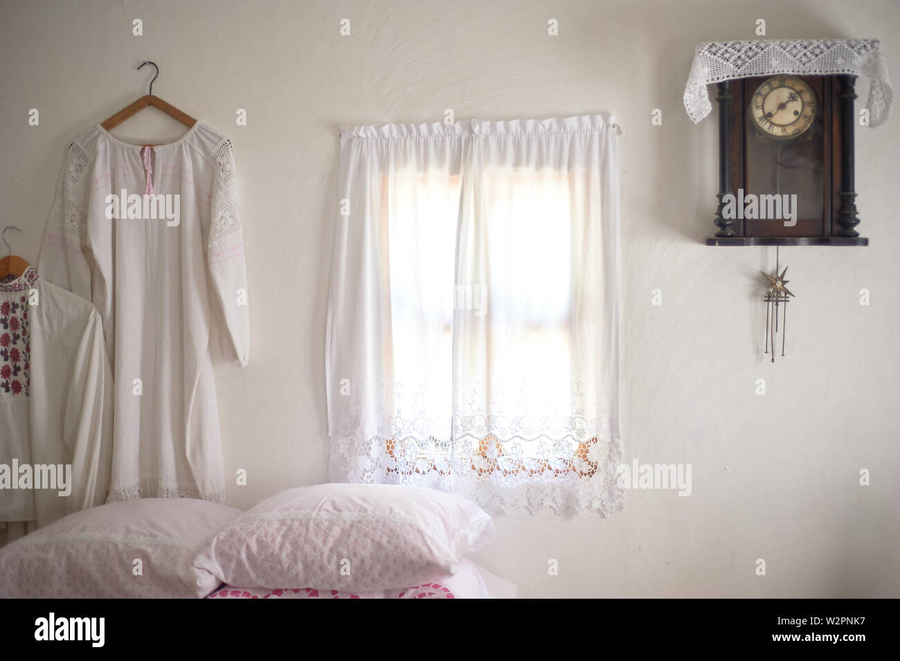 Old white linen shirt. The national dress of the Cossacks. Simple ...