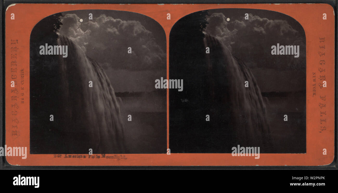 American Fall in moonlight, by Curtis, George E, d 1910 Stock Photo - Alamy