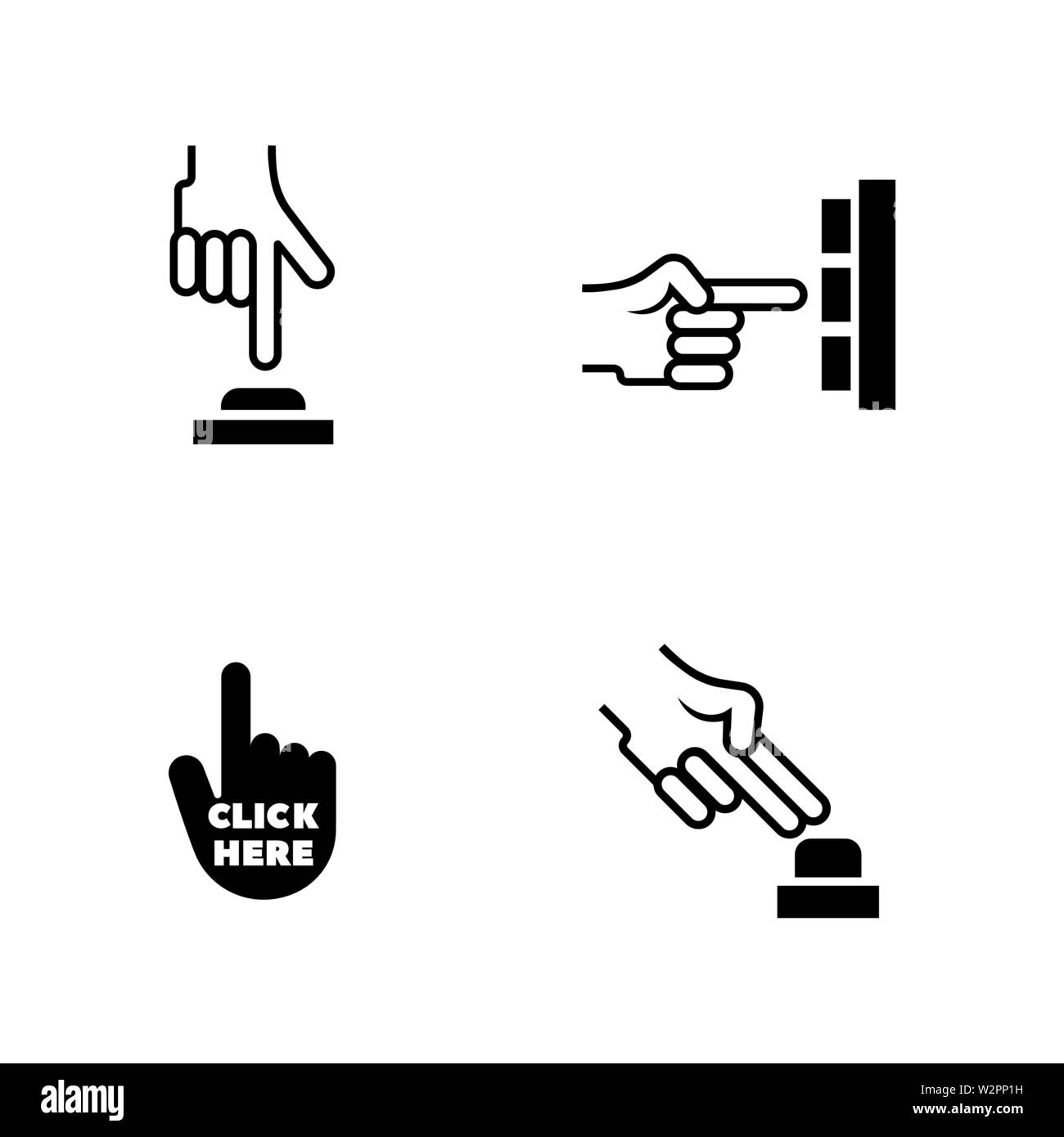 Click the Button. Simple Related Vector Icons Set for Video, Mobile ...