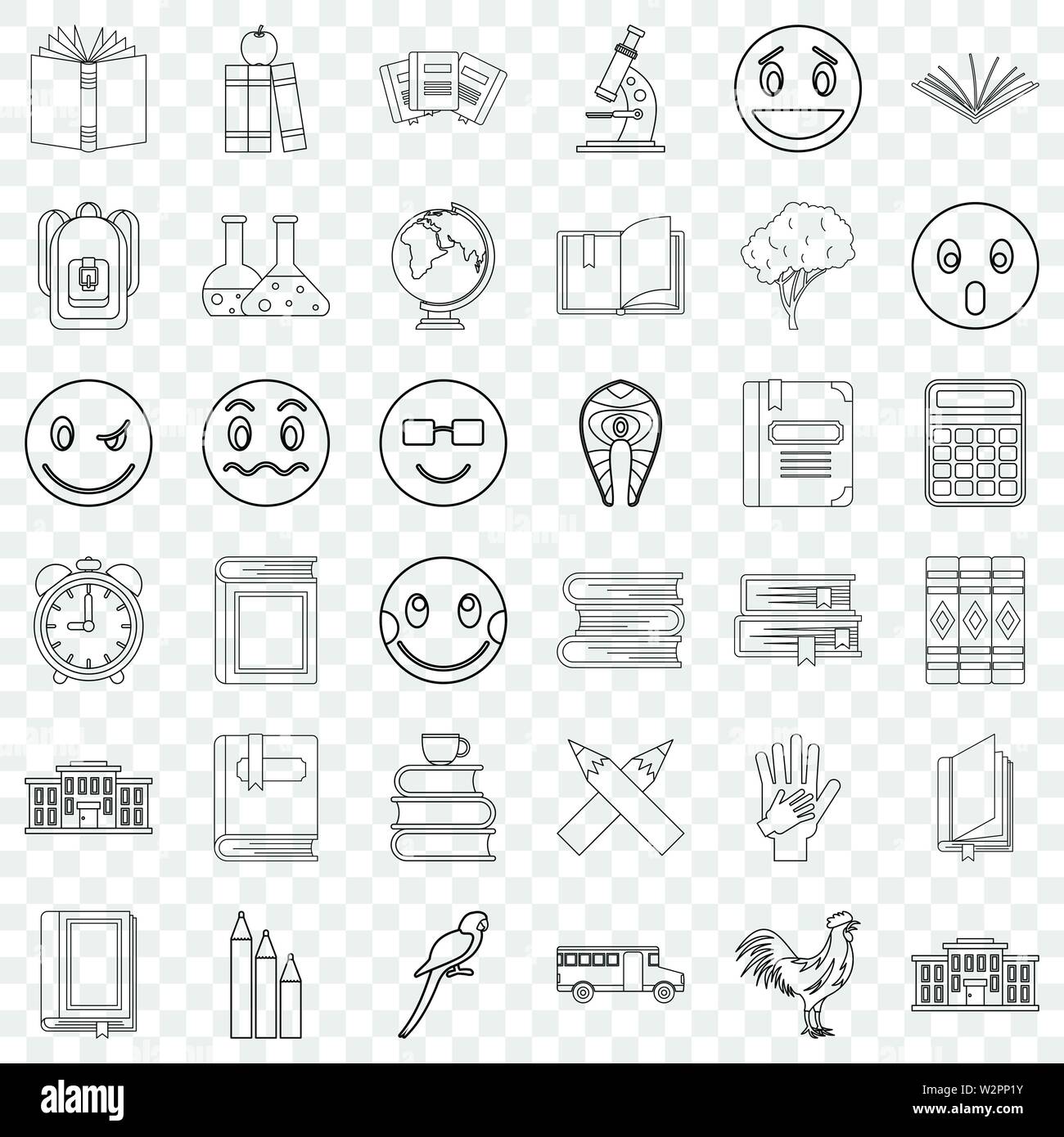 Microscope icons set, outline style Stock Vector Image & Art - Alamy