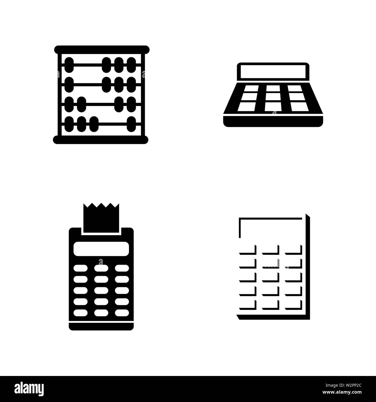 Calculation. Simple Related Vector Icons Set for Video, Mobile Apps ...