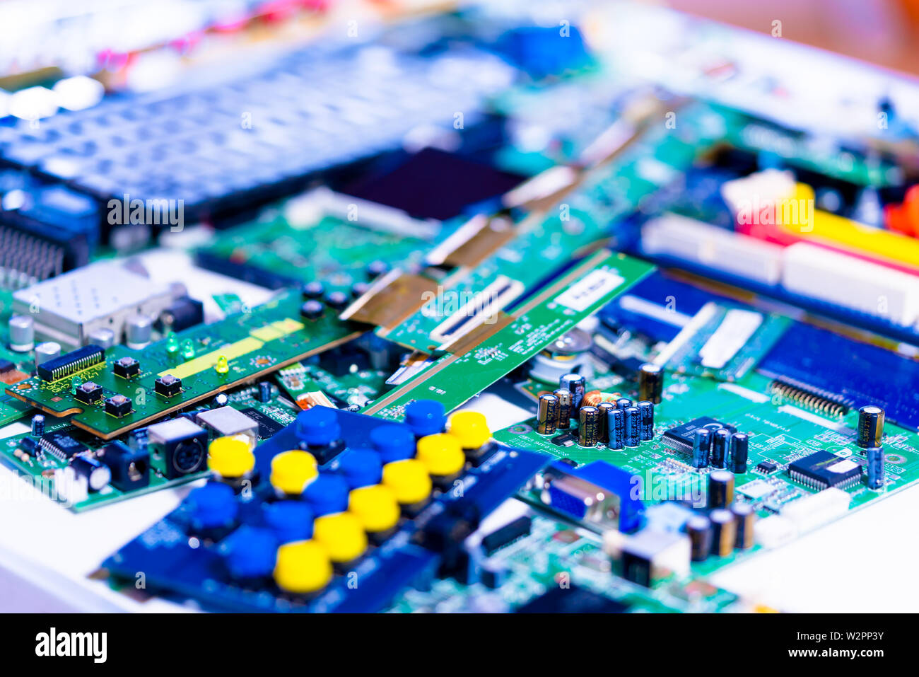 electronic PCB garbage as background from recycle industry and old ...