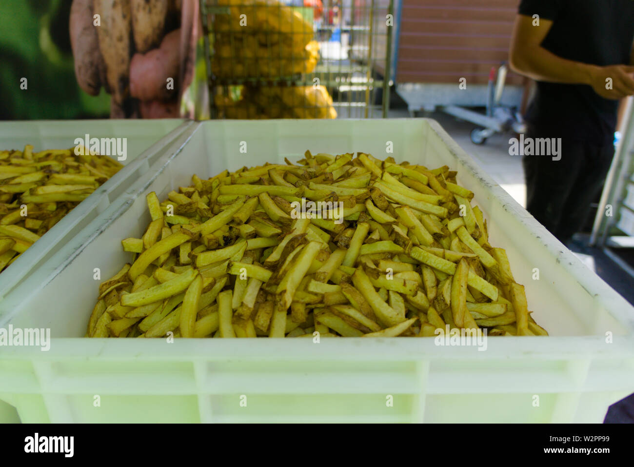 snackbar selling fries on the street fair Stock Photo - Alamy