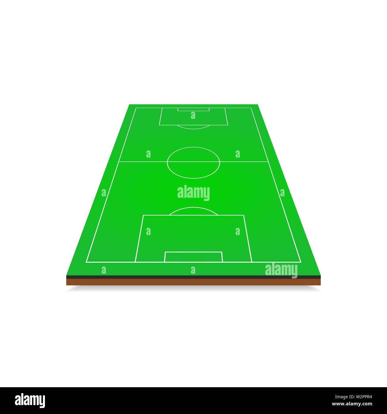 3d football soccer field with grass on white back Stock Vector Image ...
