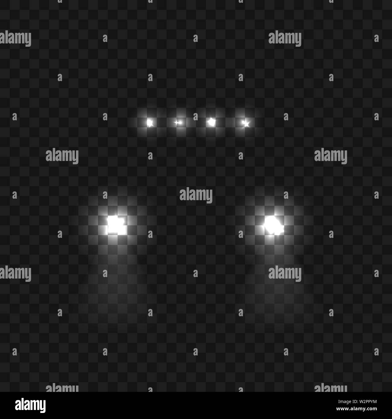 White car headlights on Stock Vector Images - Alamy