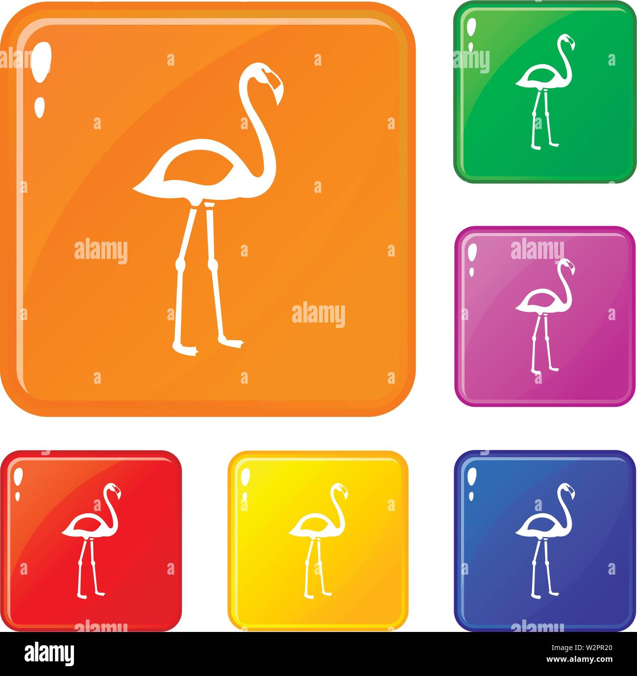 Flamingo icons set vector color Stock Vector Image & Art - Alamy