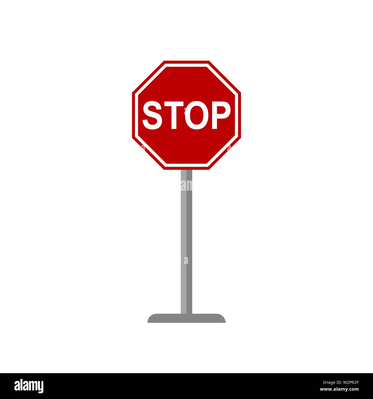 Road stop sign. Flat style. Vector illustration Stock Vector Image ...