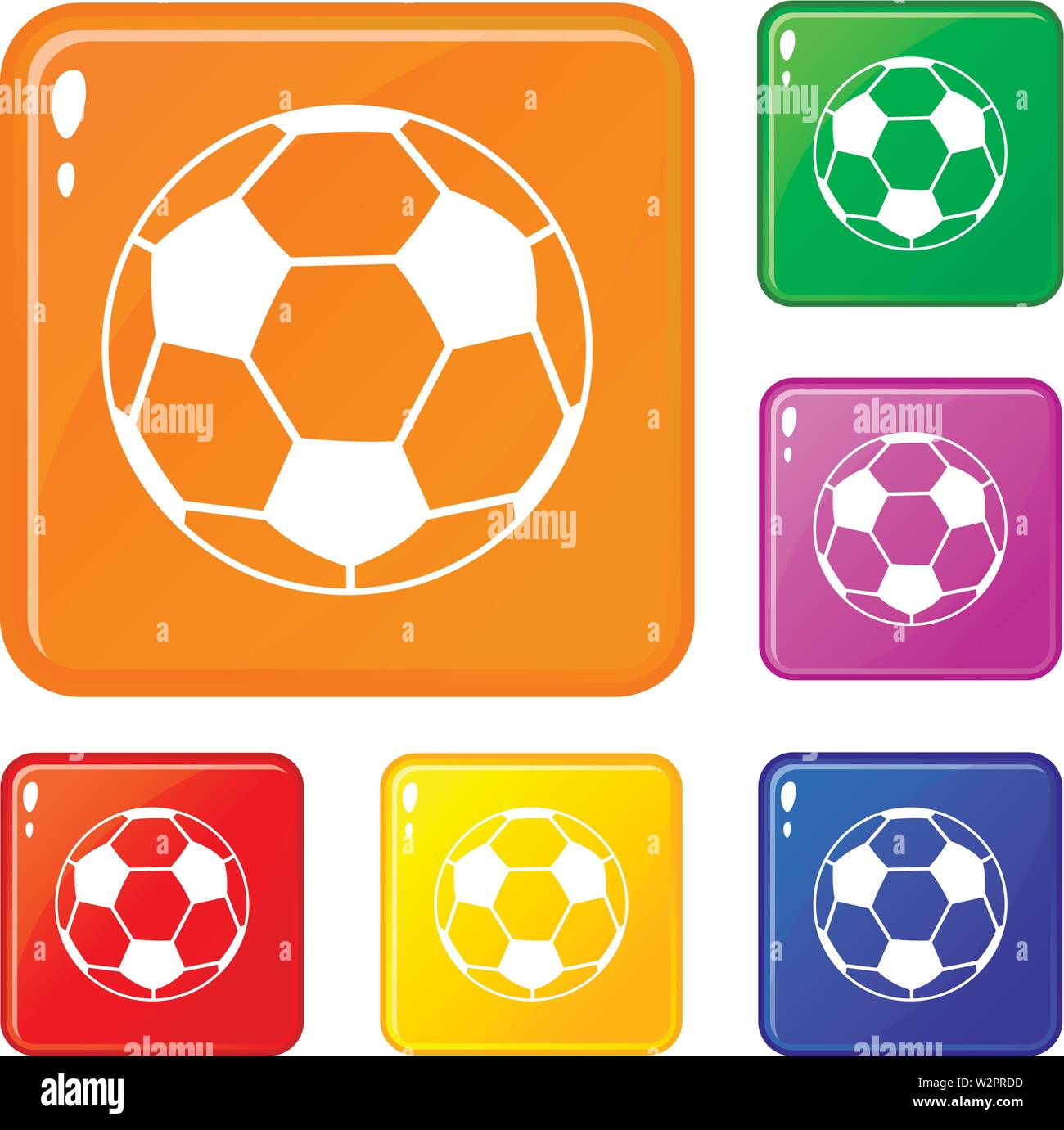Soccer ball icons set vector color Stock Vector Image & Art - Alamy