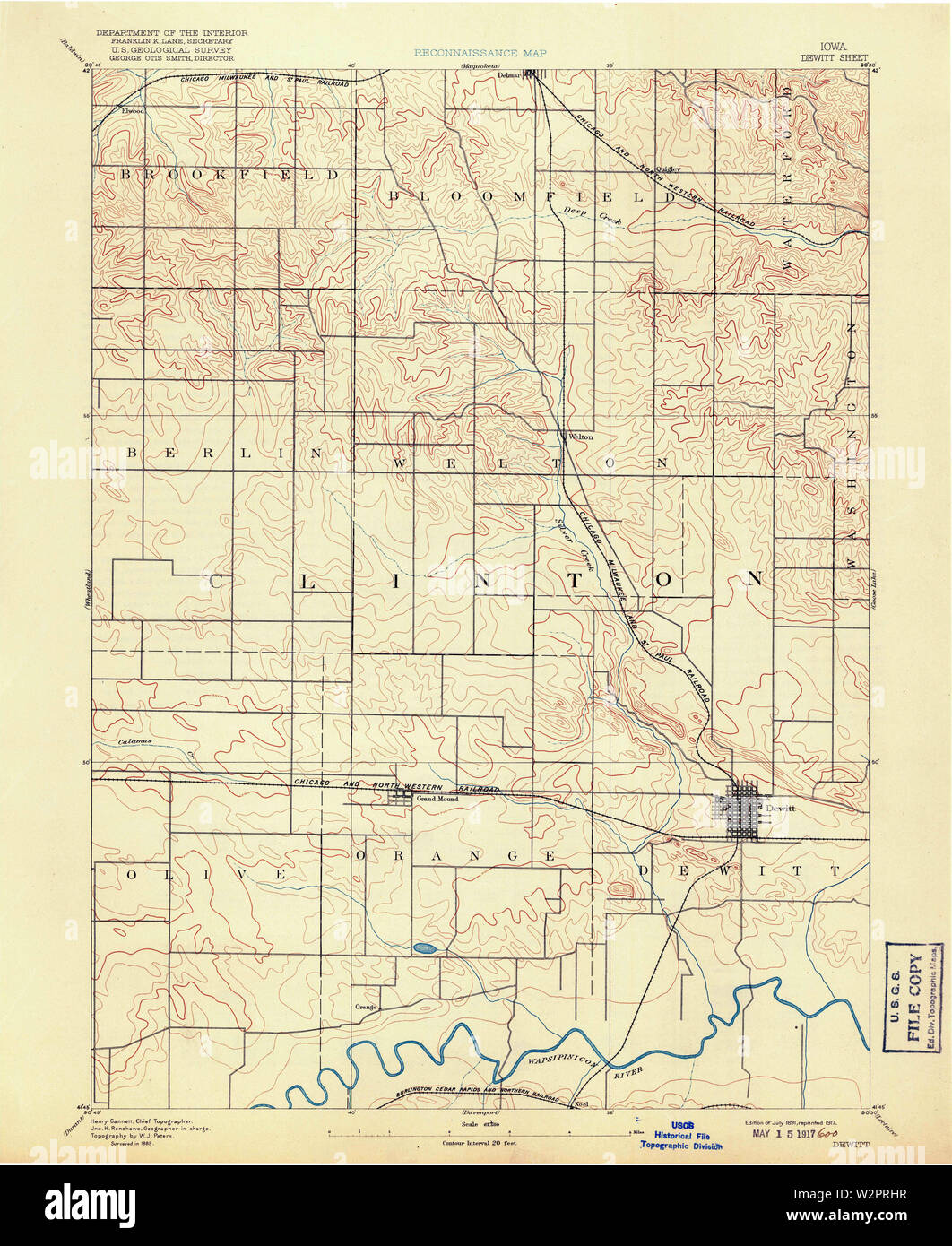 Map of dewitt hi-res stock photography and images - Alamy