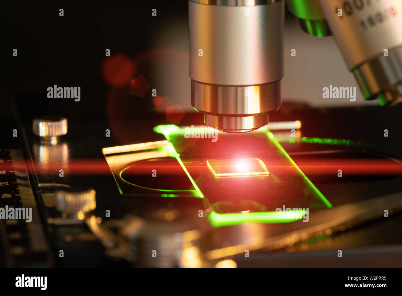 Microscope lens close up Stock Photo - Alamy