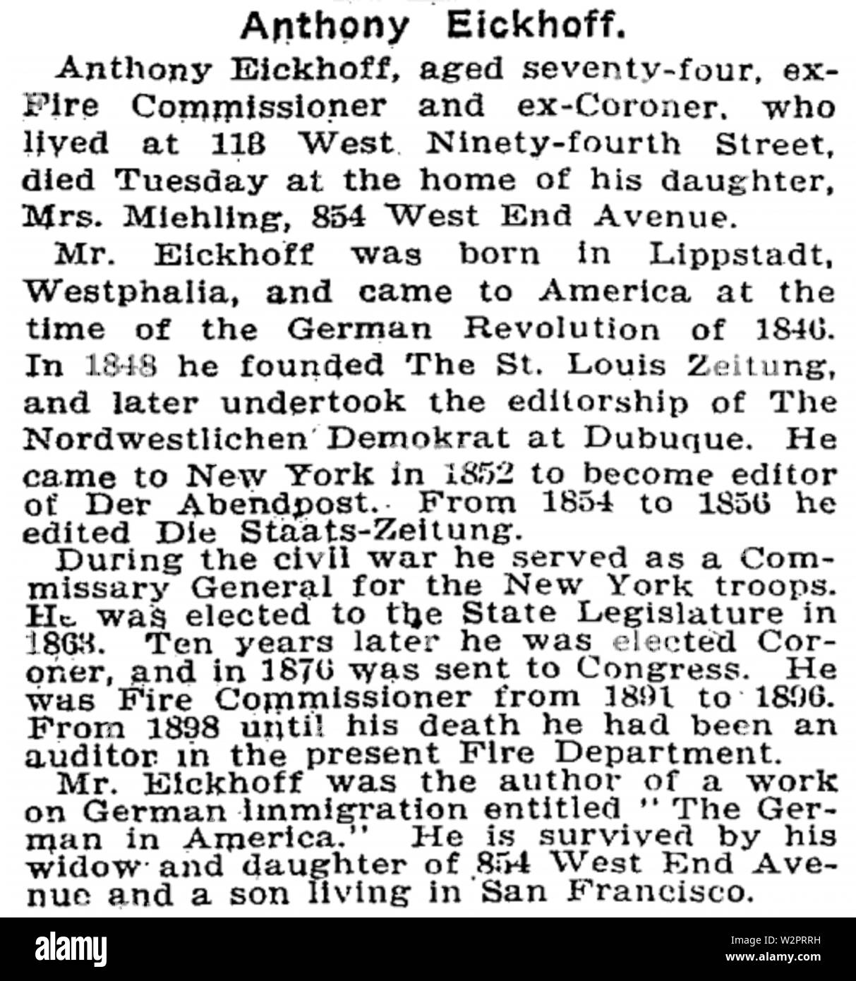 Anthony eickhoff hi-res stock photography and images - Alamy