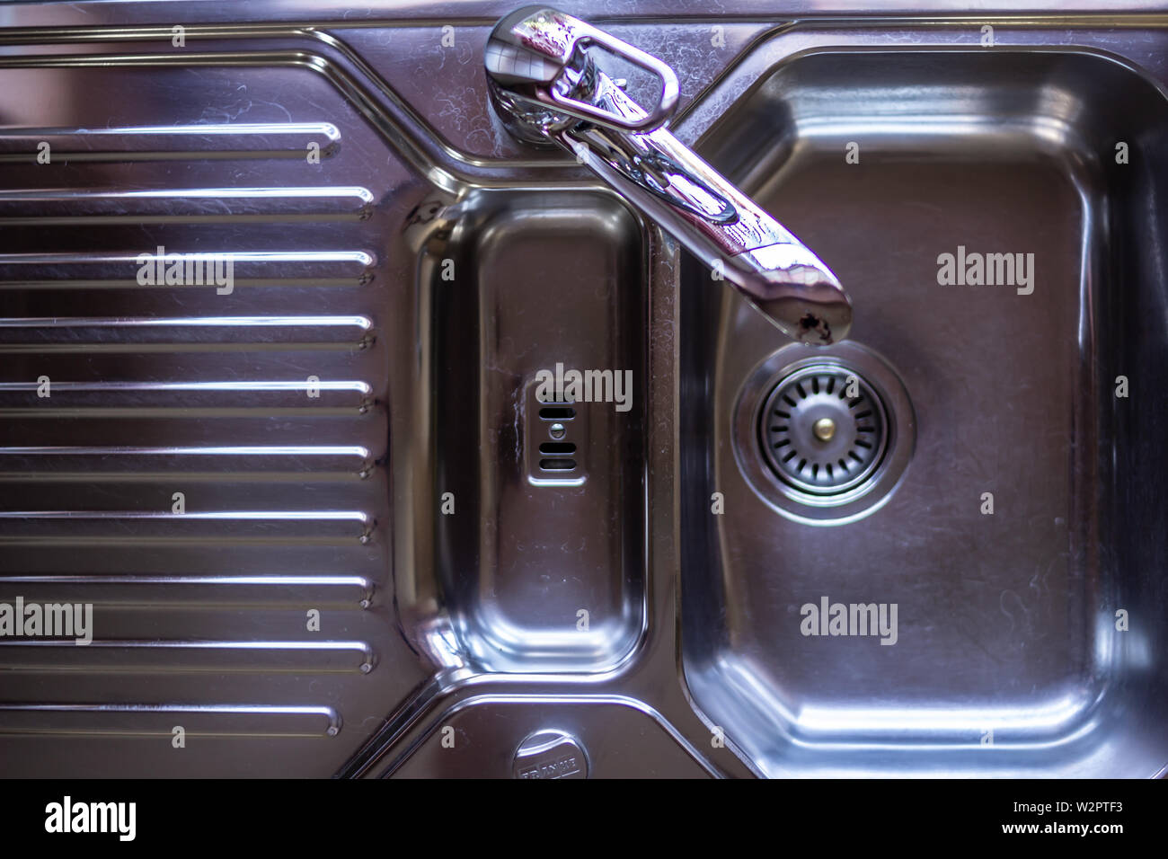 Top view kitchen countertop and Kitchen sink Background with copy space ...