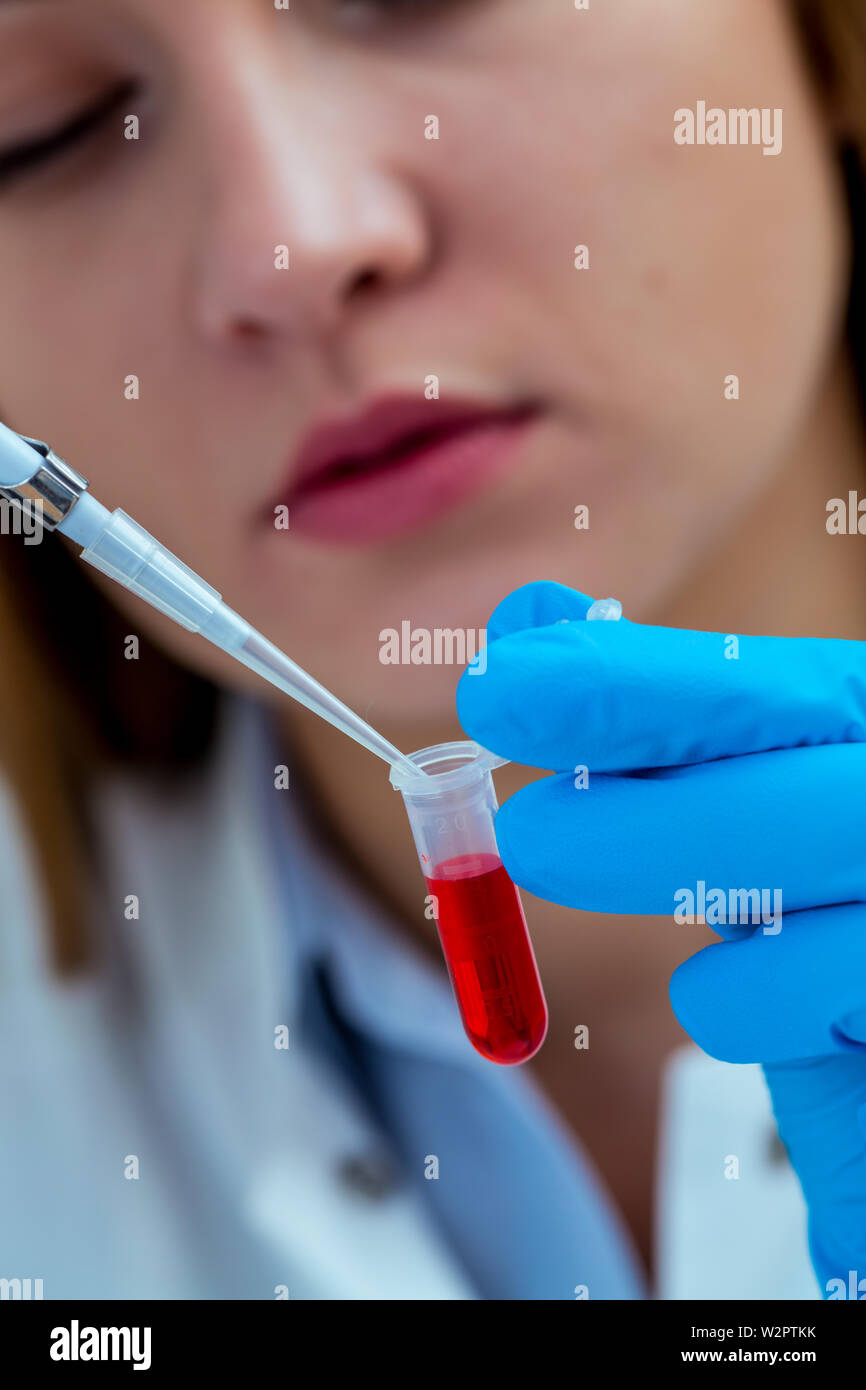 Girl lab technician at the clinic's microbiology laboratory Stock Photo ...