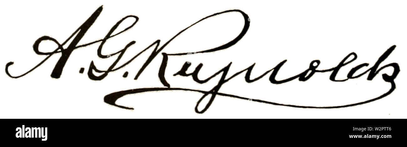 Arlington G Reynolds signature Stock Photo - Alamy