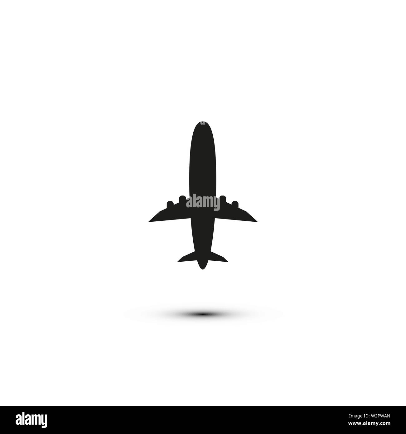 Aircraft icon. Flat vector illustration in black on white background ...