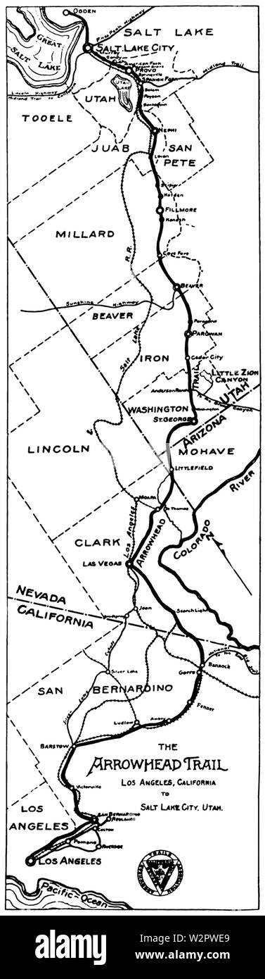 Arrowhead Trail Map Stock Photo - Alamy
