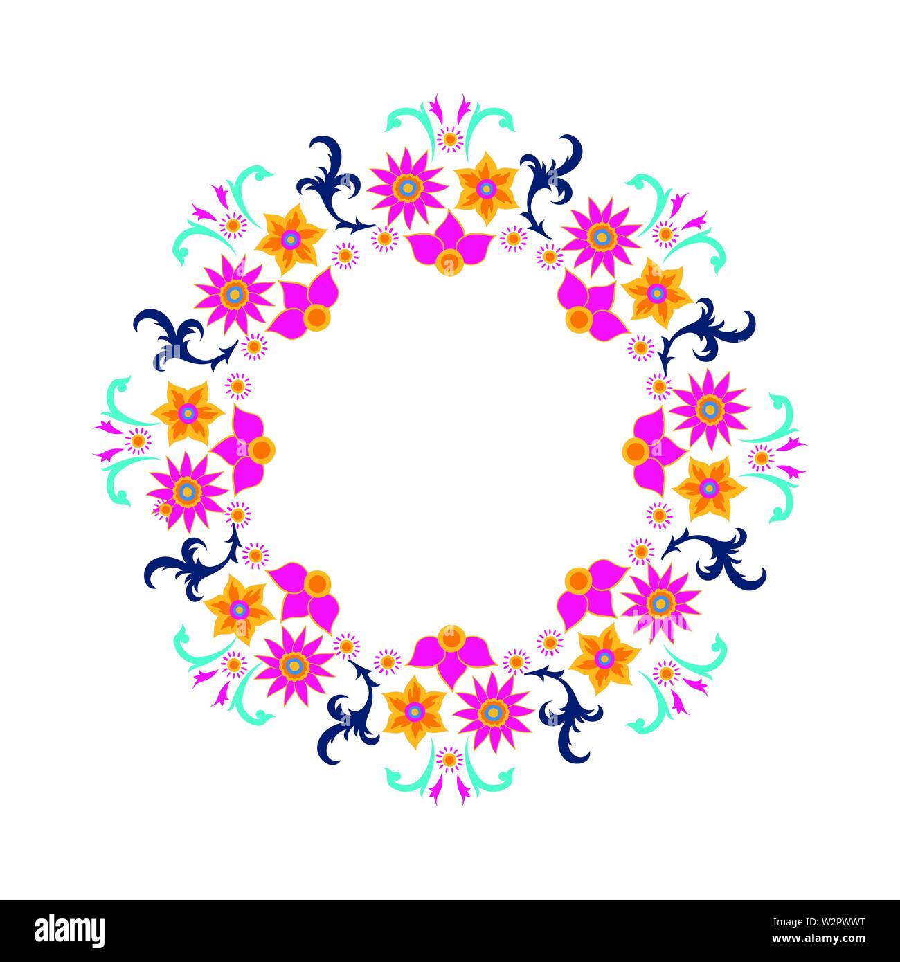 frame of colorful flower of the india Stock Vector Image & Art - Alamy