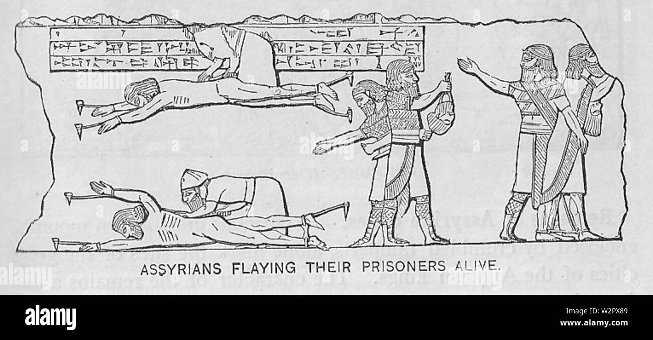 Assyrians flaying their prisoners alive Stock Photo - Alamy