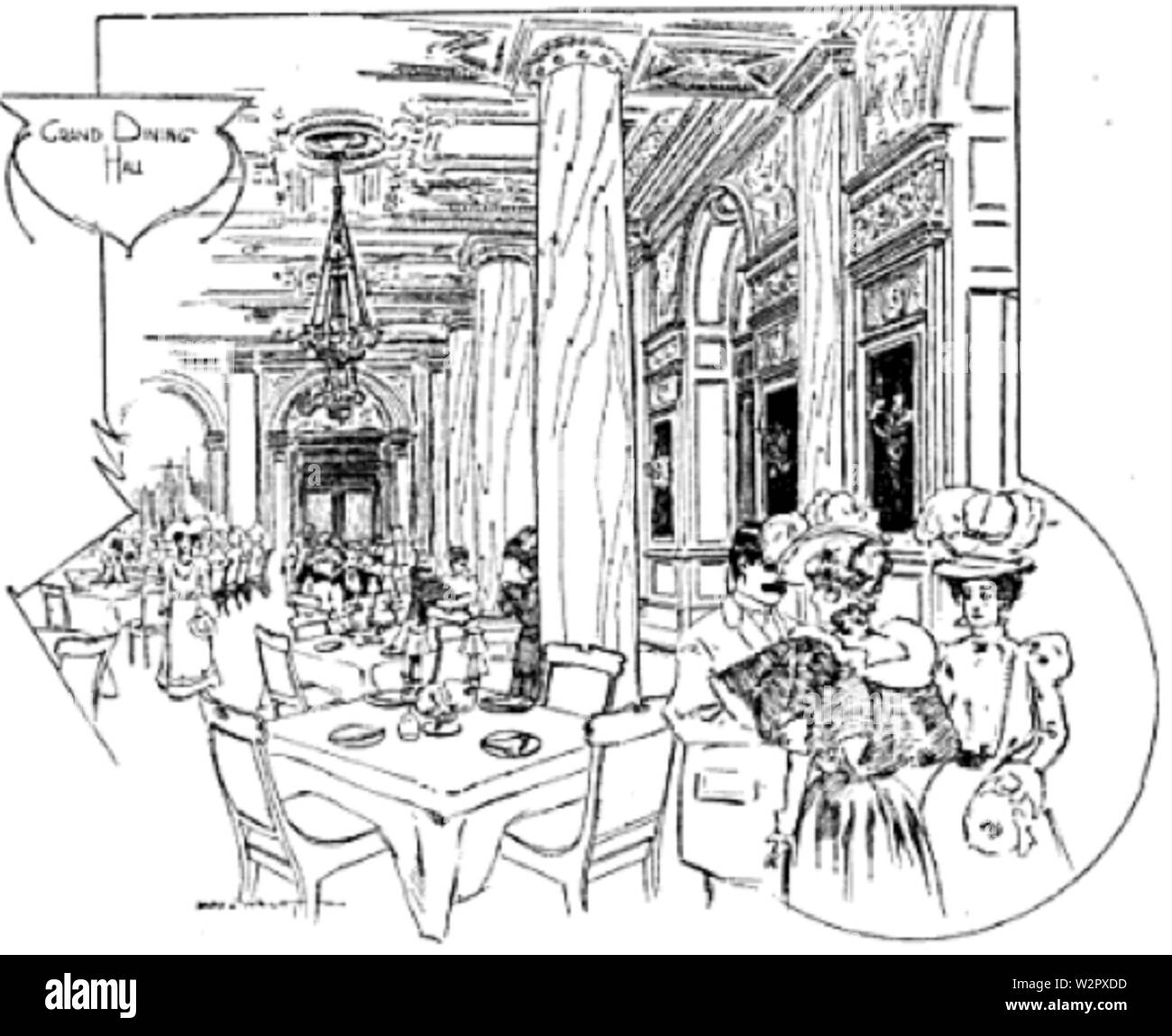 Grand dining room Black and White Stock Photos & Images - Alamy
