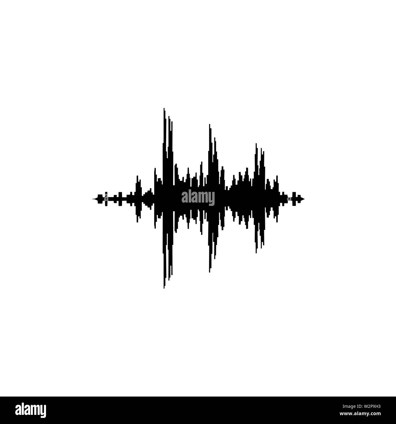 Audio Signal Icon In Flat Style Vector For Apps, UI, Websites. Black ...