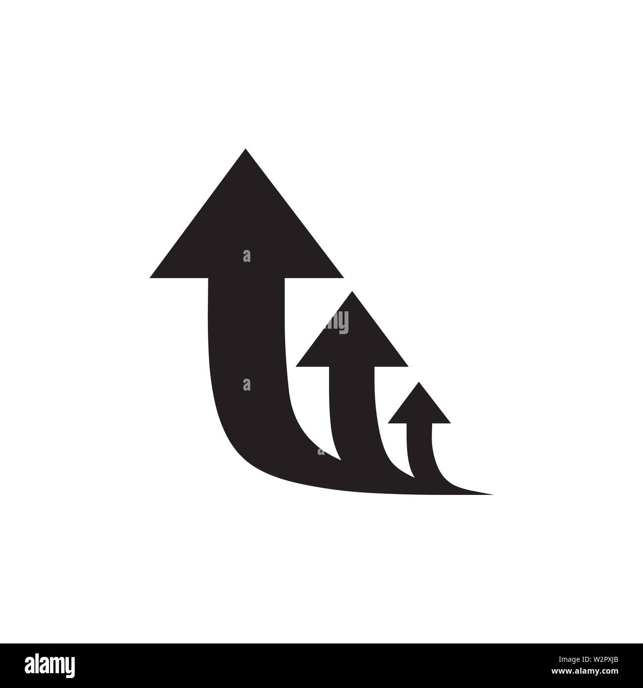 Three Arrow Sign Direction One way. Flat Road Direction Black Vector ...