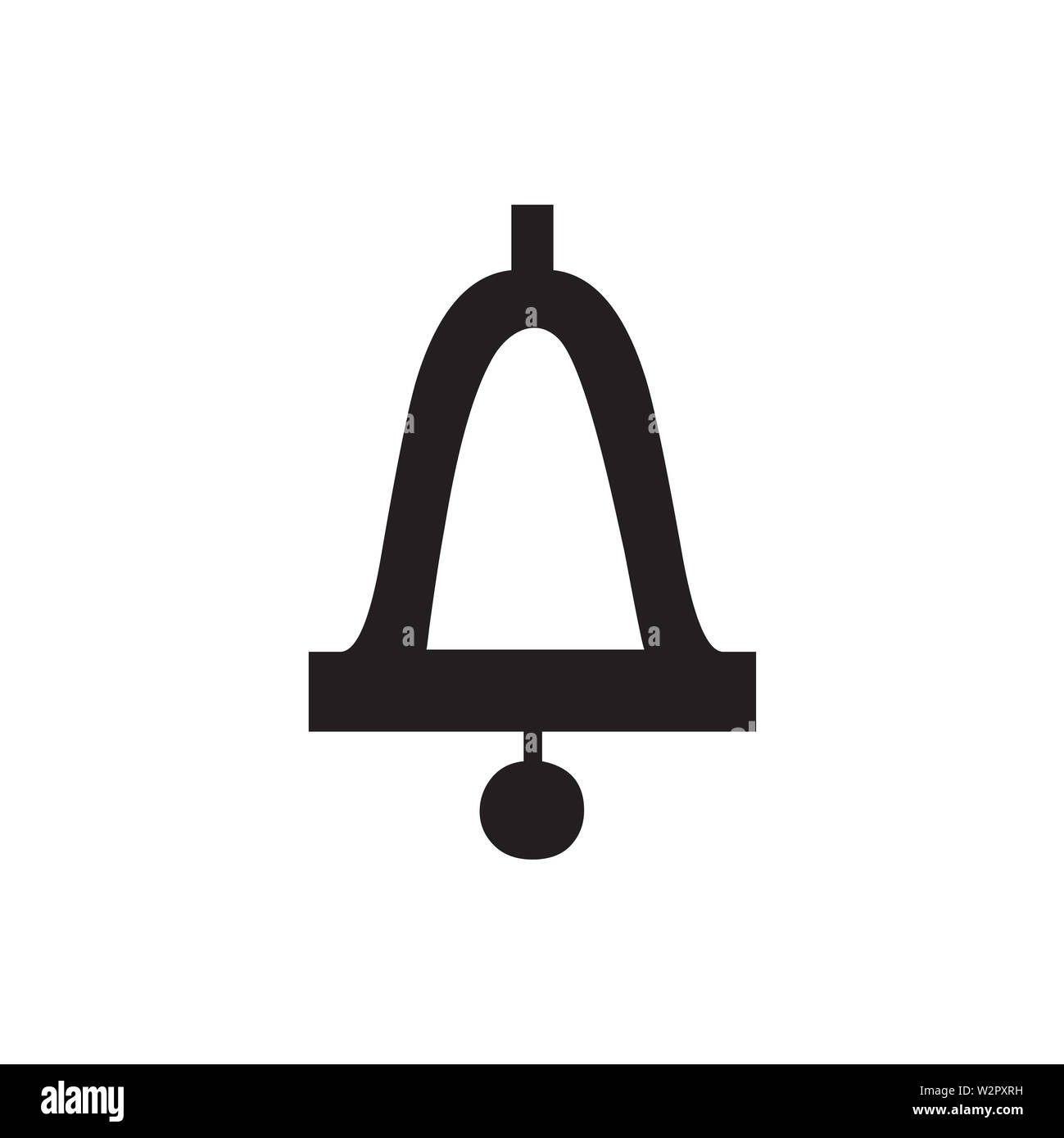 Bell Icon In Flat Style Vector For Apps, UI, Websites. Black Icon ...